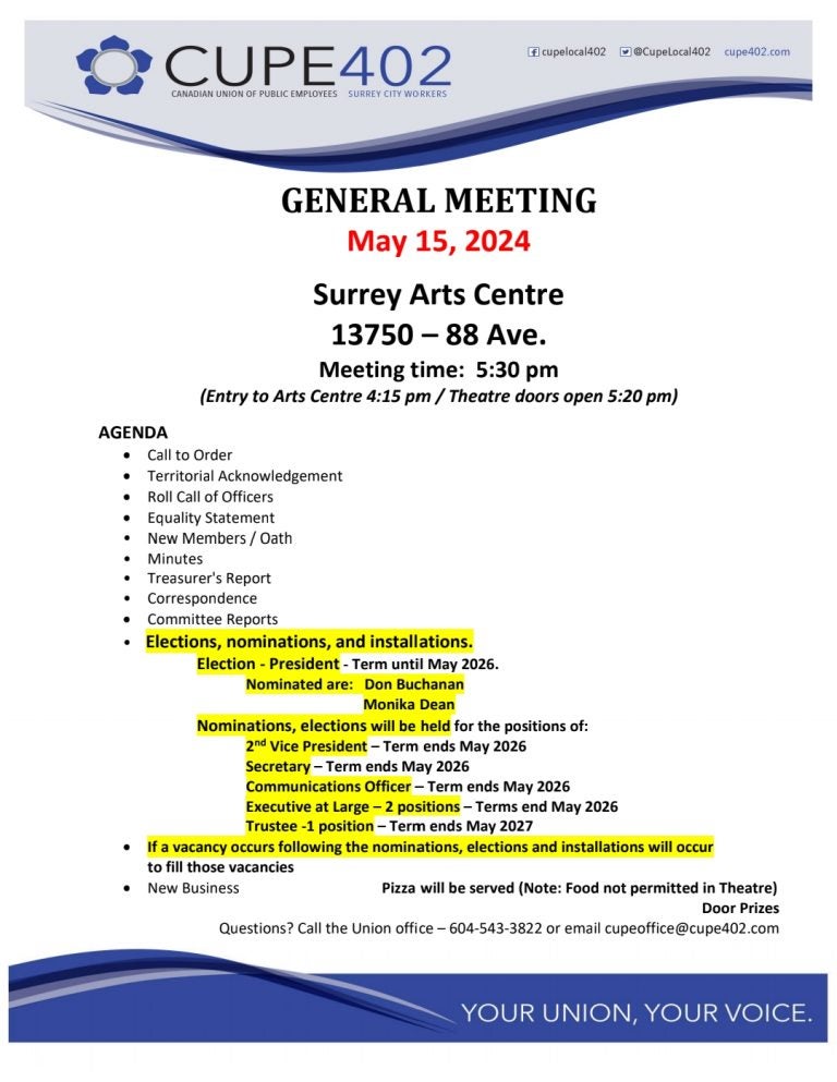 CUPE Local 402 | City of Surrey Workers Union