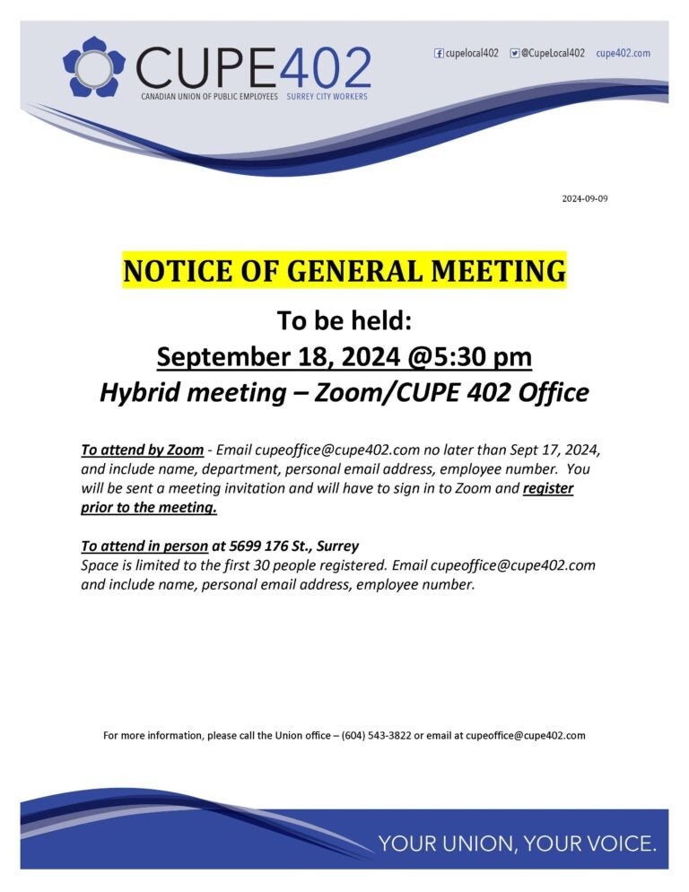 CUPE Local 402 | City of Surrey Workers Union